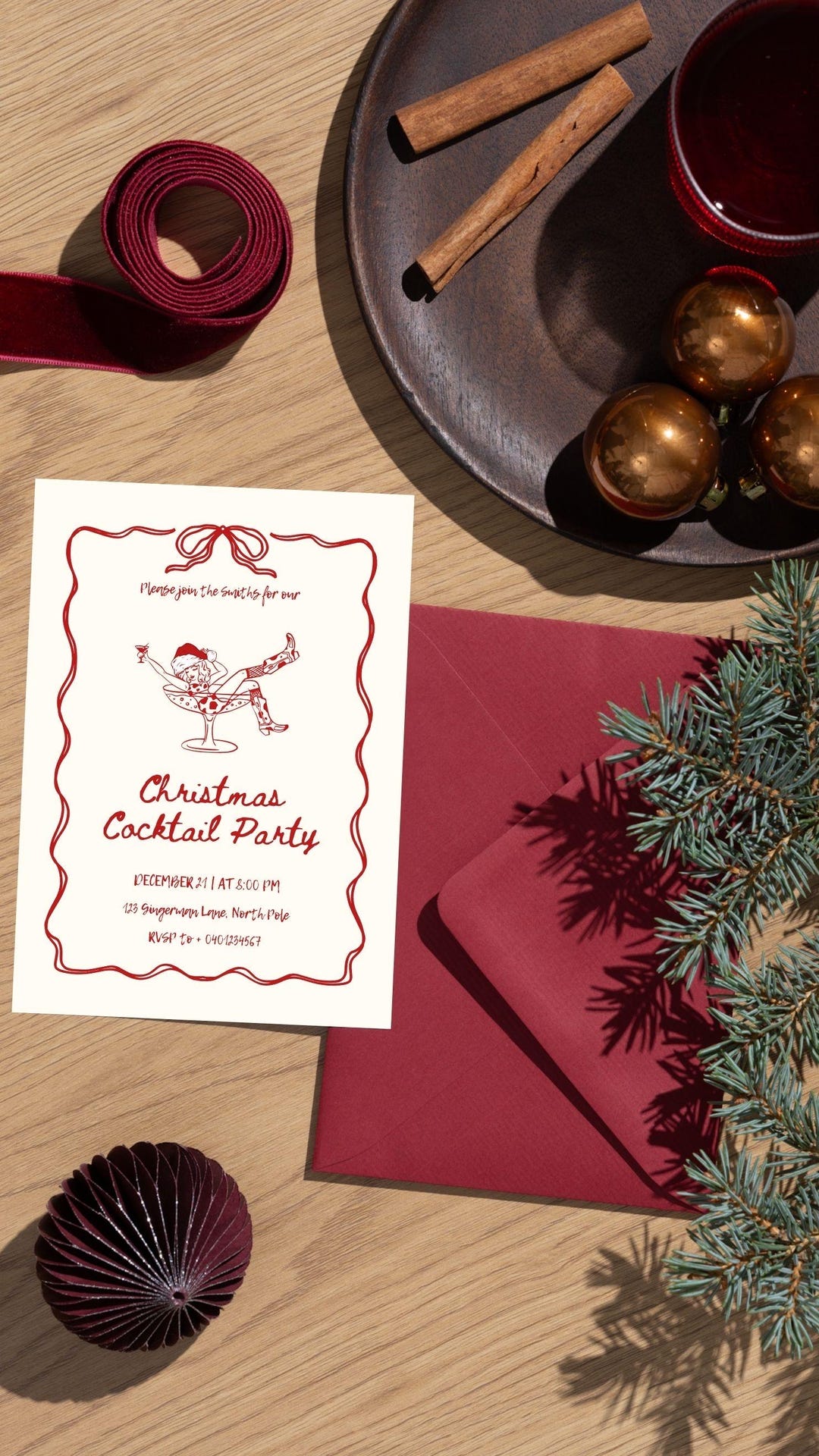 Fun Christmas Party Invitation Template, Holiday Party Invitation ...