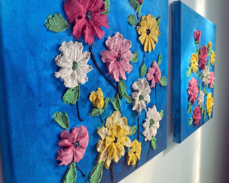 Three-dimensional Relief Painting. Flowers.3d Painting. Creative Relief ...