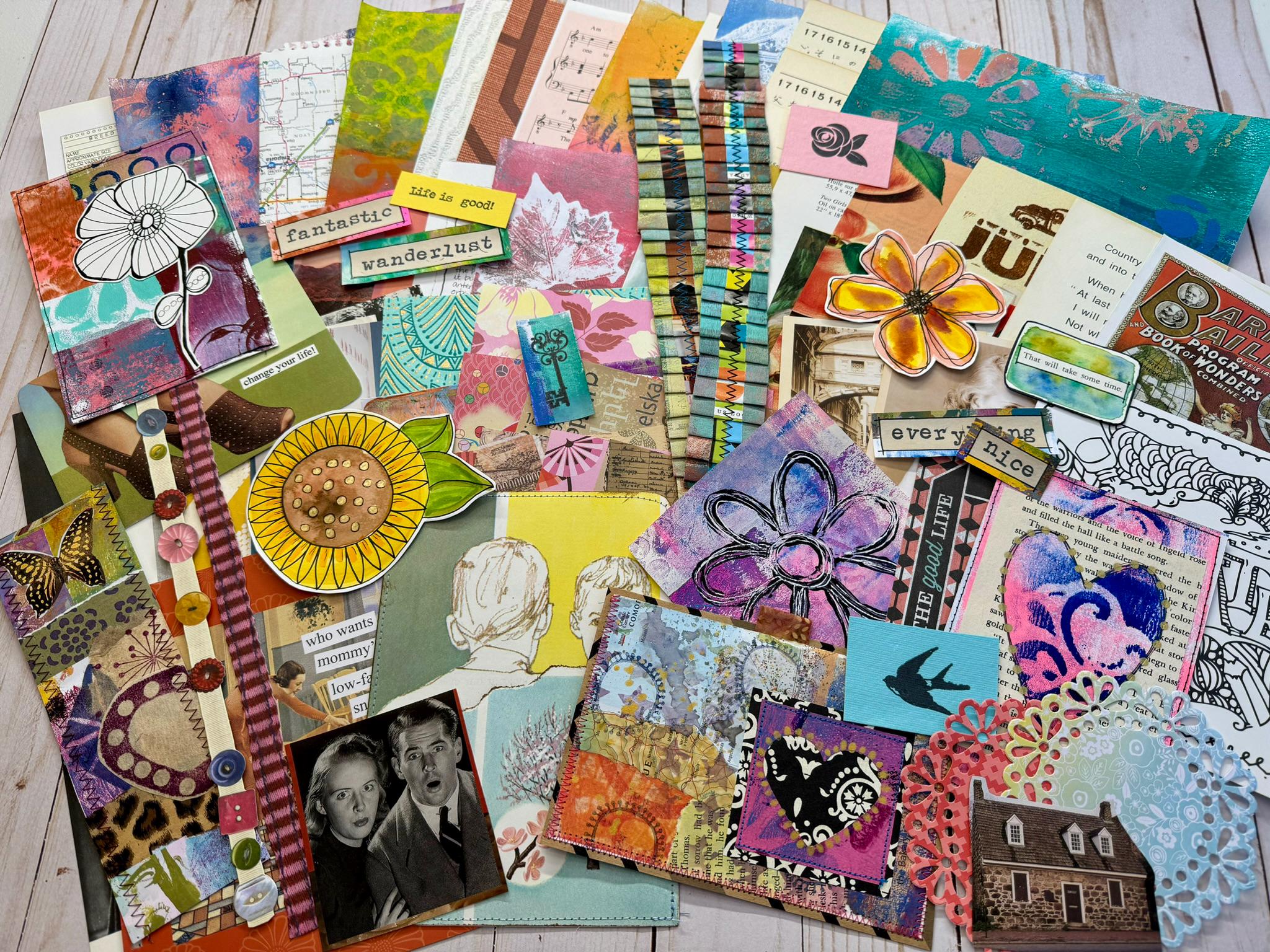 125+ Piece Large Junk Journal Pack, Scrapbook & Collage Kit, Paper and ...