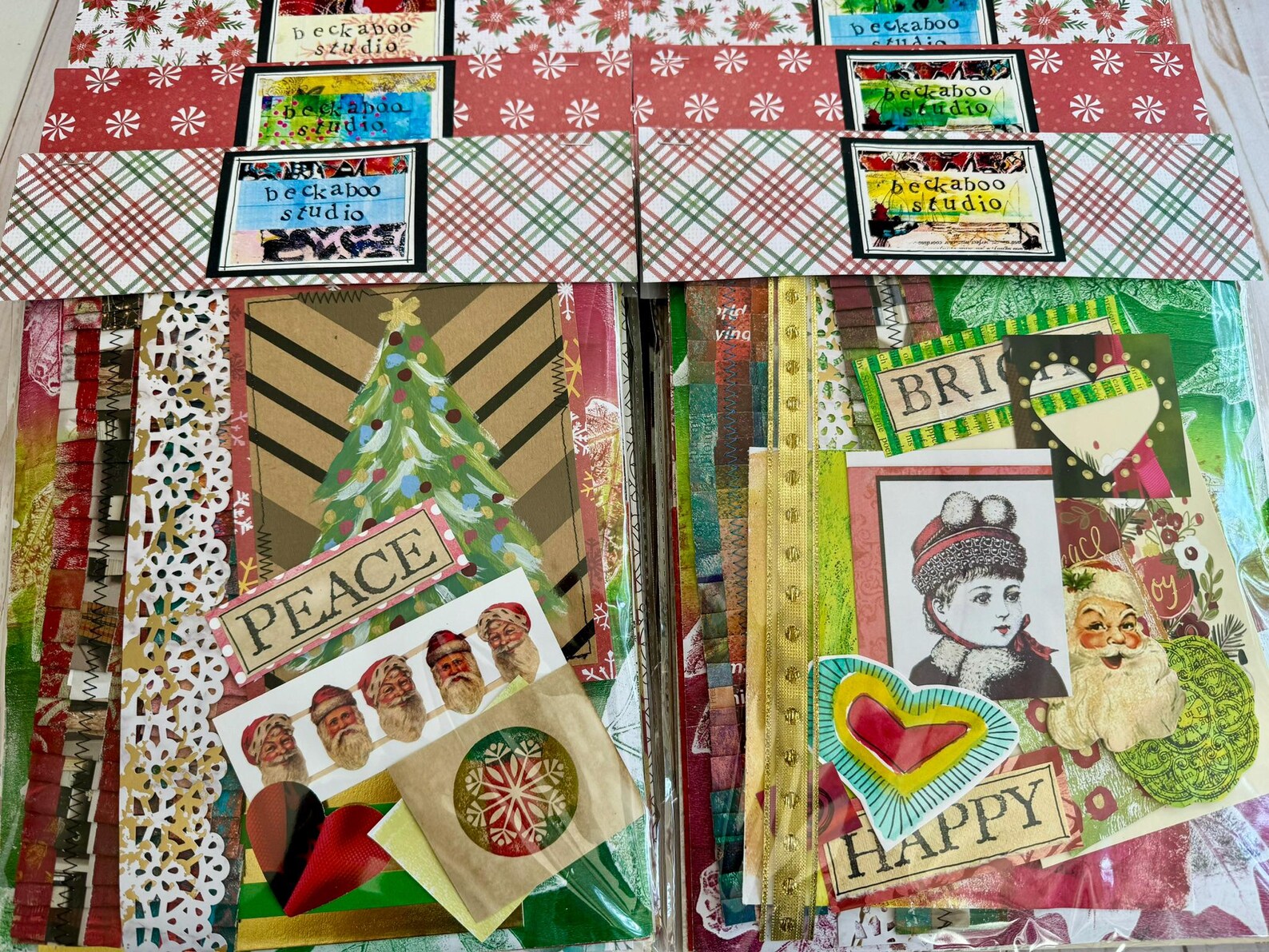 100 Piece Holiday Junk Journal Pack, Christmas Scrapbook & Collage Kit ...