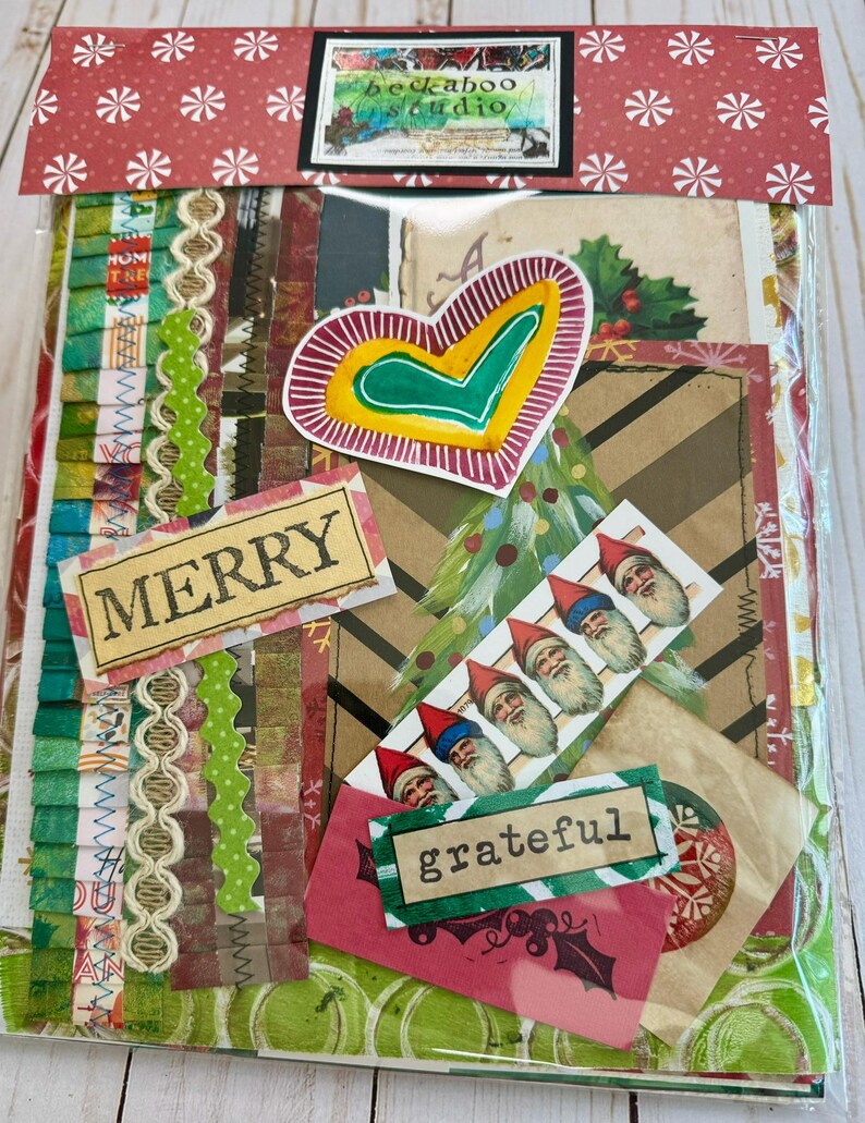 100 Piece Holiday Junk Journal Pack, Christmas Scrapbook & Collage Kit ...
