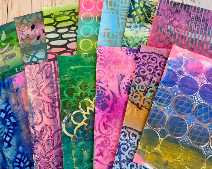Gelli Print Pack, Painted Papers, Collage Papers - Etsy