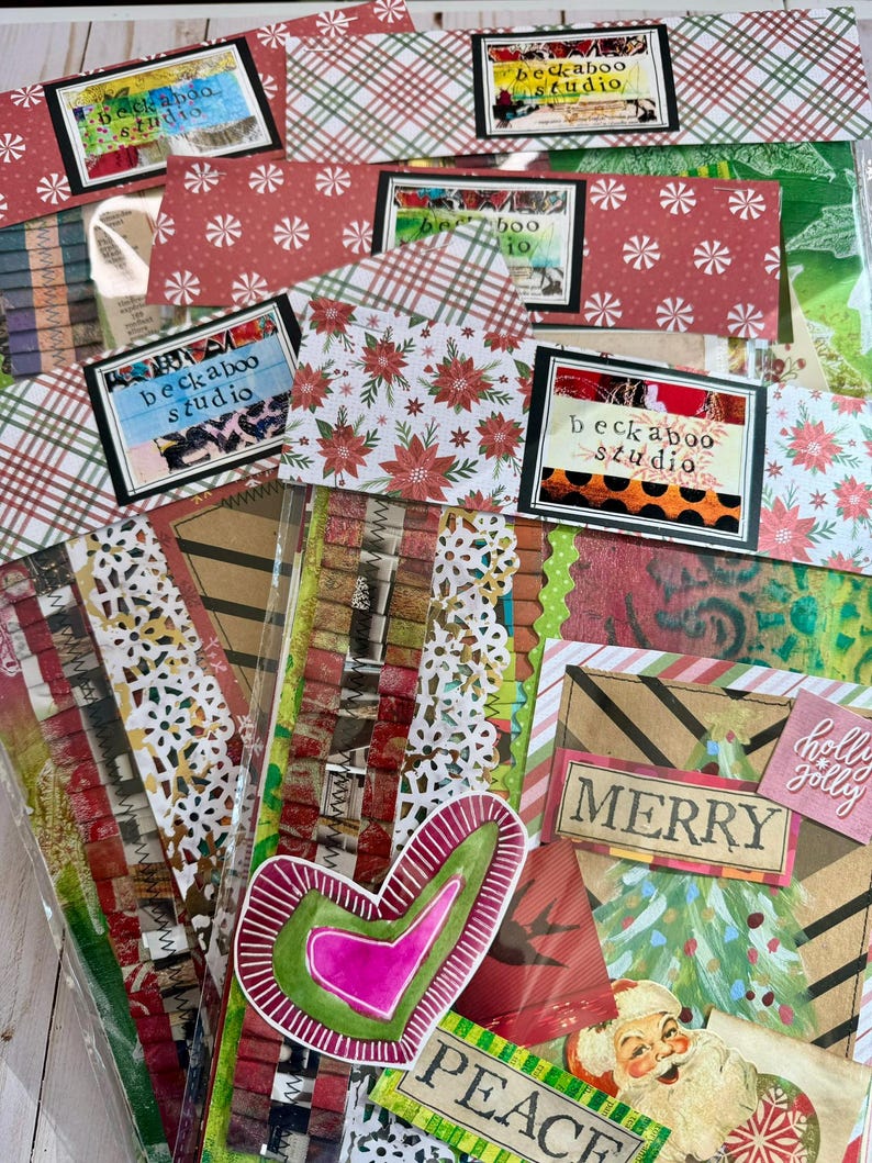 100 Piece Holiday Junk Journal Pack, Christmas Scrapbook & Collage Kit ...