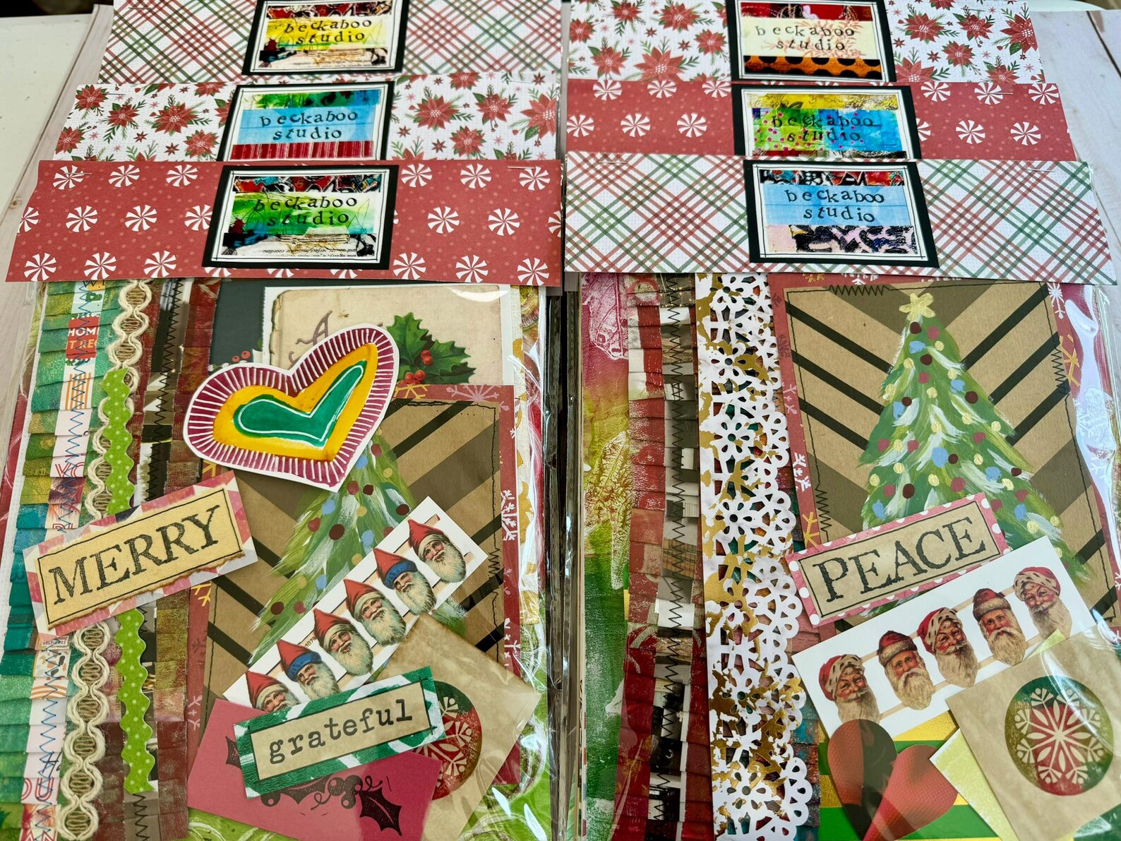 100 Piece Holiday Junk Journal Pack, Christmas Scrapbook & Collage Kit ...