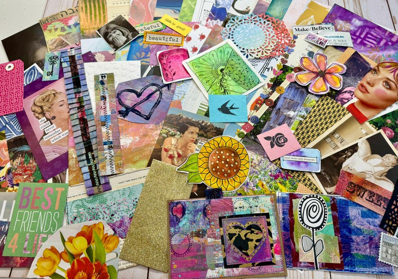 125+ Piece Large Junk Journal Pack, Scrapbook & Collage Kit, Paper and ...