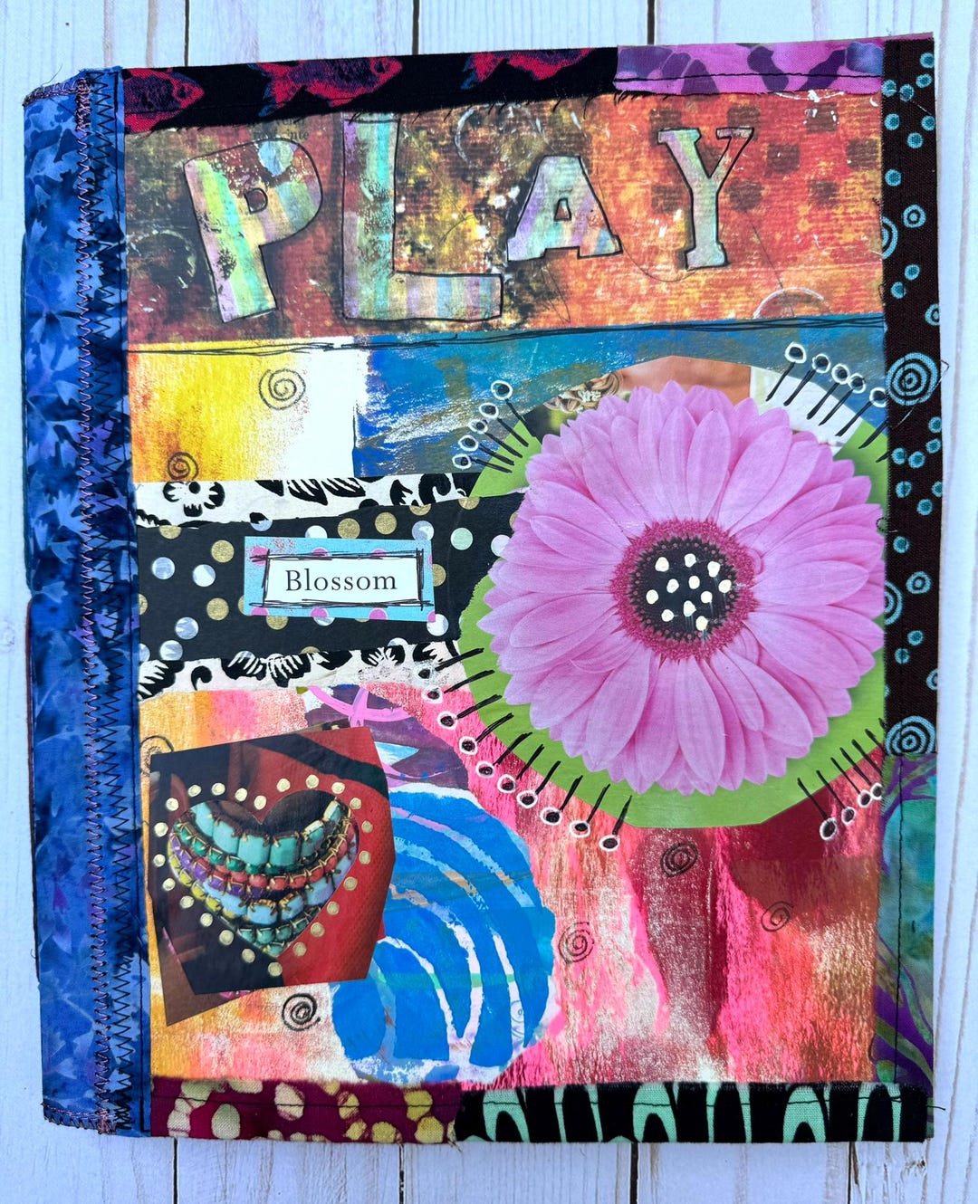 Handmade Art Journal, One of a Kind, Large Junk Journal, Mixed Media ...