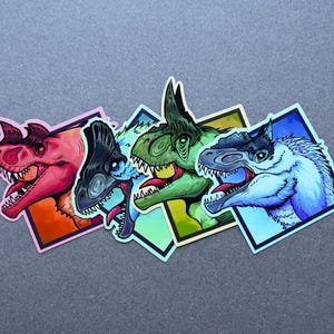 Aesthetic Dinosaur Paleo Art Vinyl Sticker Collection: Carnotaurus ...