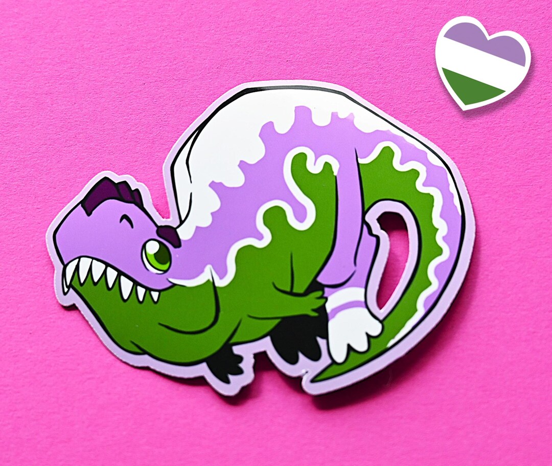 Cute Lgbtqia Pride Month Flag Dinosaur Stickers: Queer Pun Sticker ...