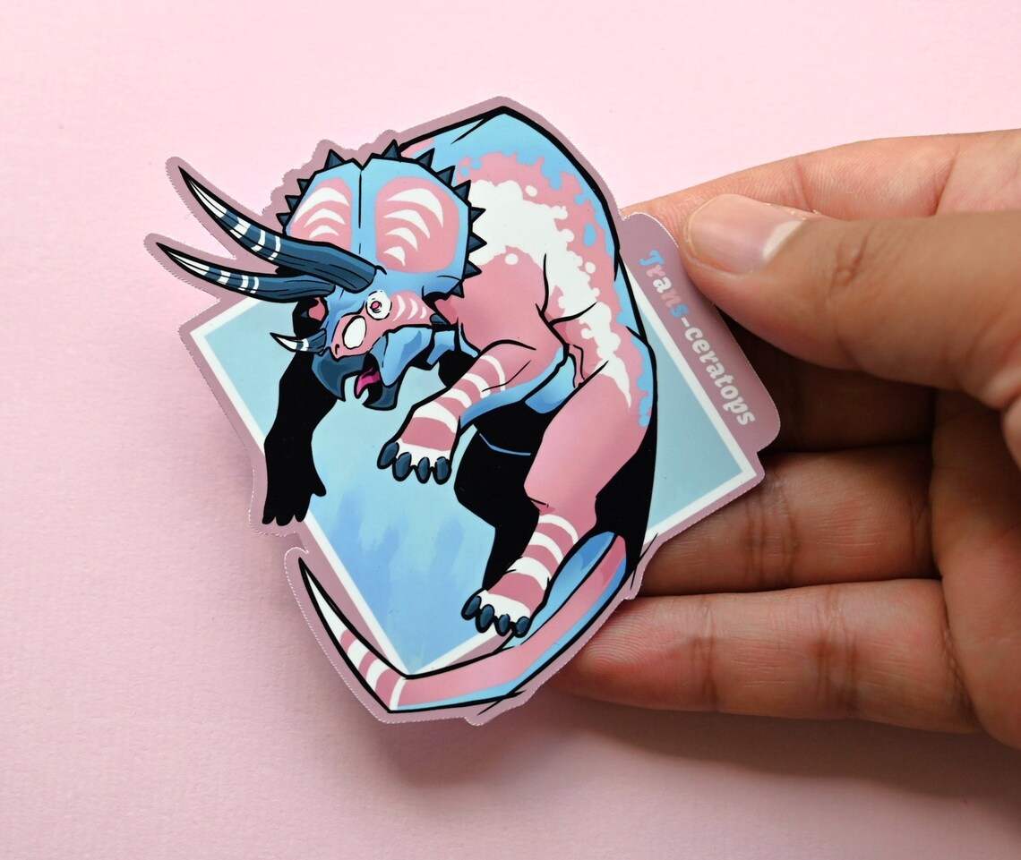 Lgbtqia Pride Month Flag Dinosaur Triceratops Stickers: Trans-ceratops ...