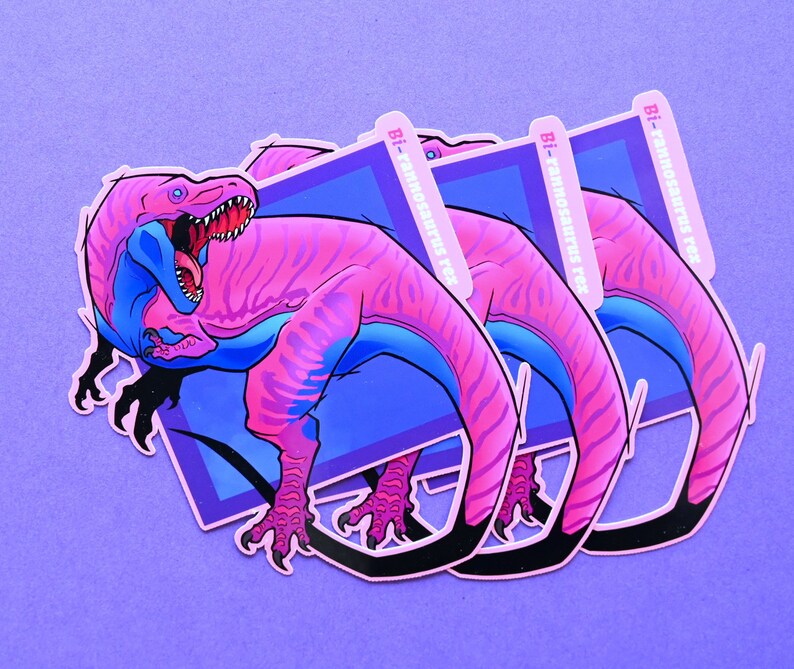 Lgbtqia Pride Month Flag Dinosaur Tyrannosaurus Rex Stickers: Bi ...