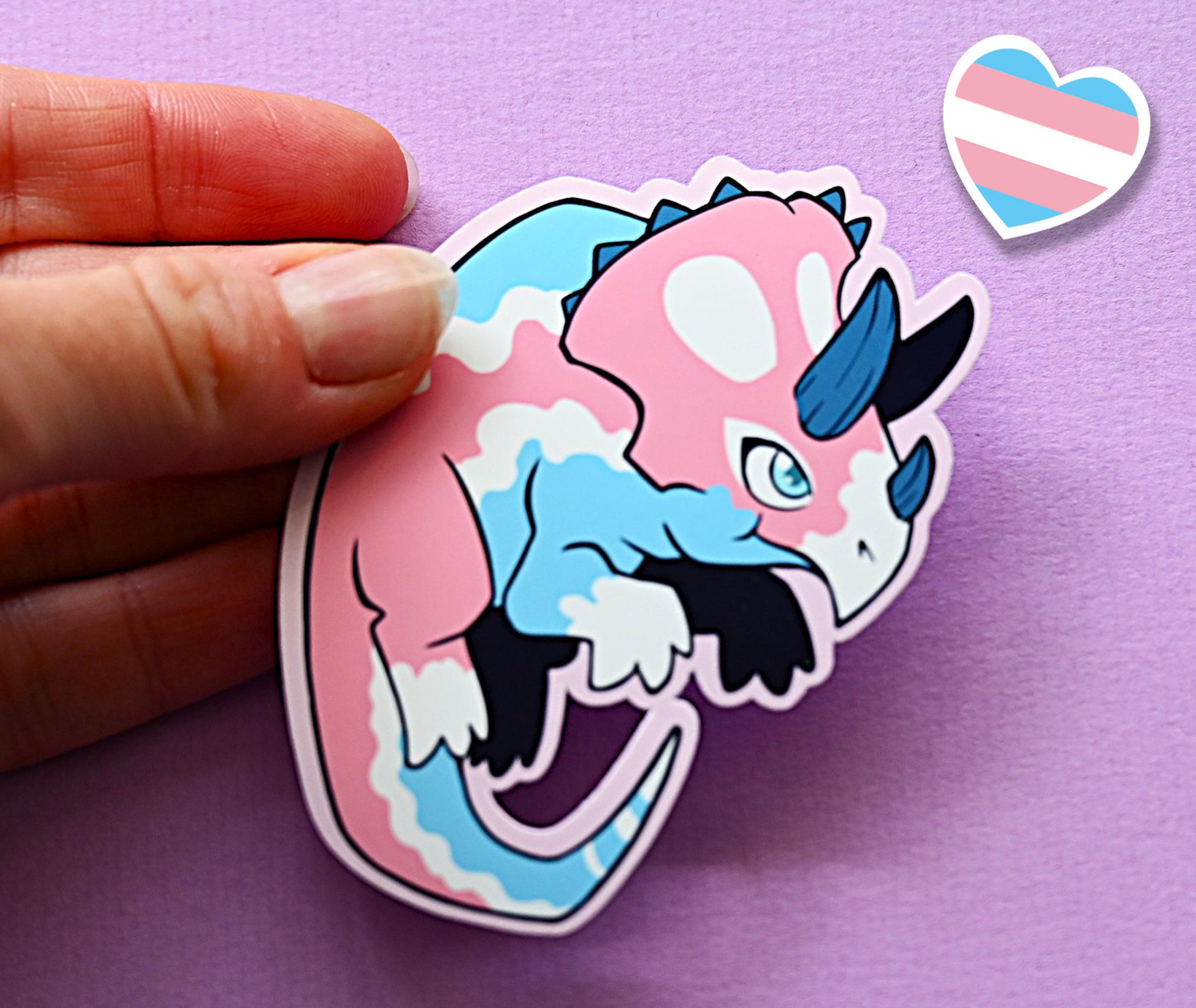 Cute Lgbtqia Pride Month Flag Dinosaur Stickers: Transgender Pun ...