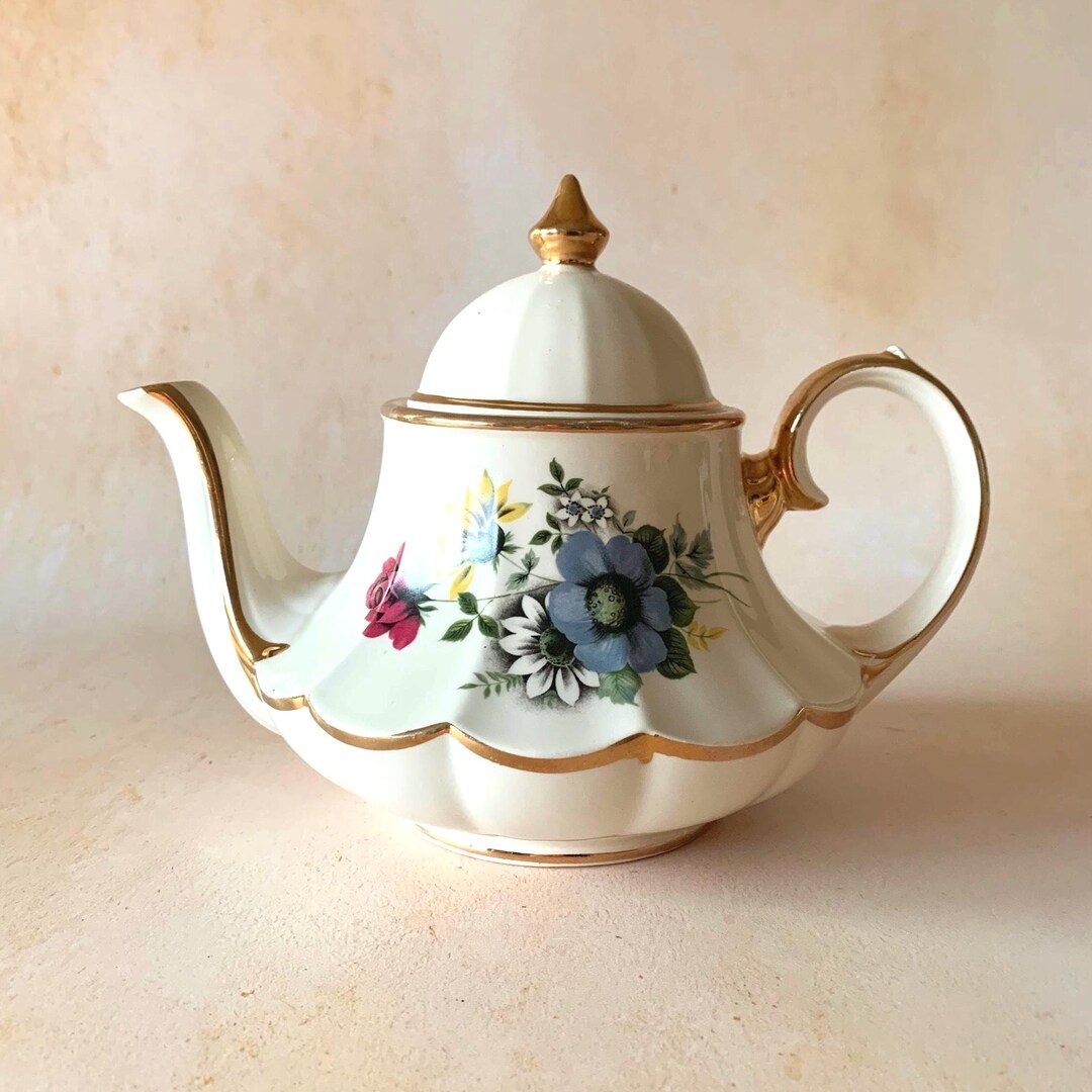 Vintage Sadler Carousel Bell Shaped Gold Gilded Teapot - Etsy