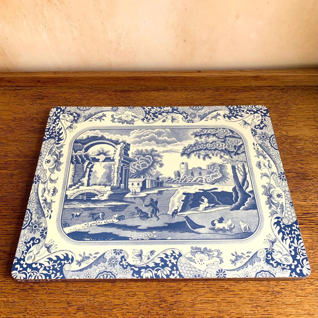 Vintage Spode Blue Italian Extra Large Table Mats, Set of 4 - Etsy
