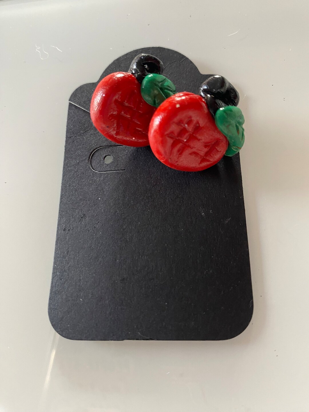 The Number One Apple: Polymer Clay Earrings - Etsy