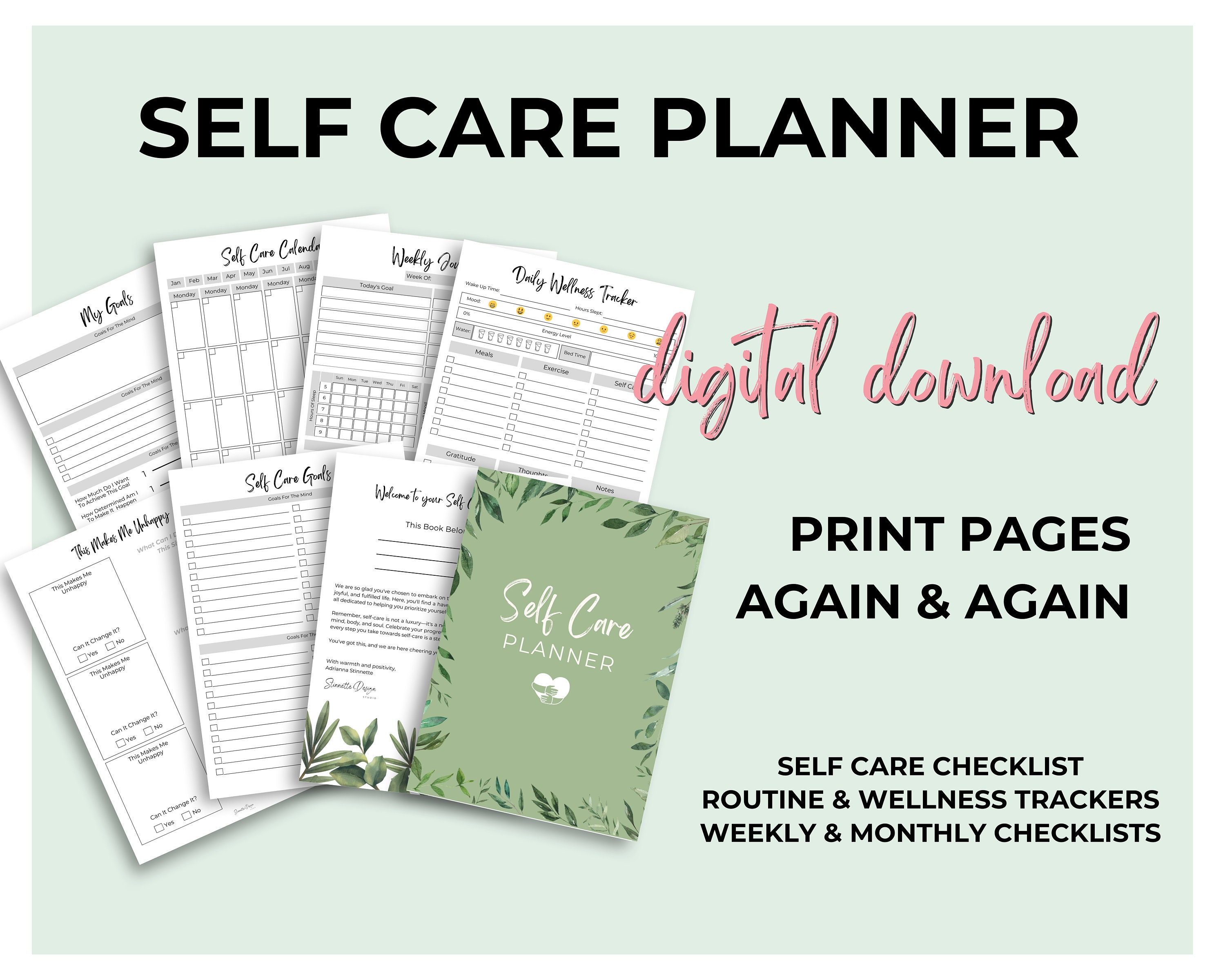 Ultimate Self Care Planner: Wellness Journal, Daily & Monthly Habit ...