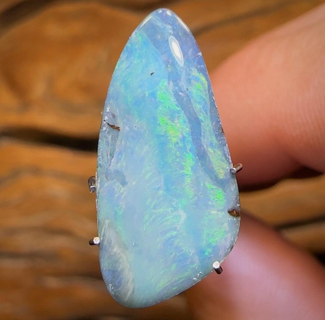 3.85cts - “blue Mist”queensland Boulder Seam Opal - Etsy