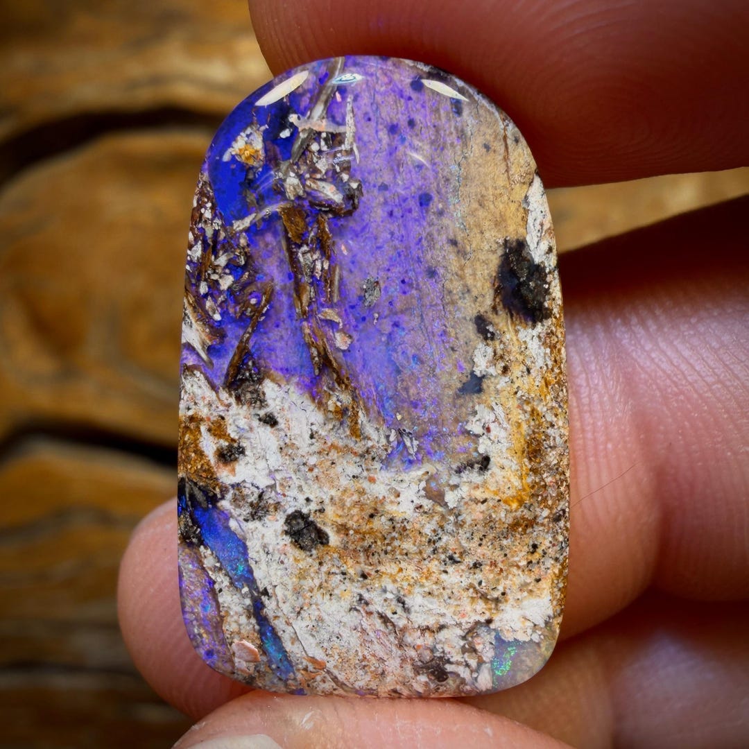 14.9cts - Solid Australian Boulder Pipe Opal Aquatic Reef Picture Stone ...