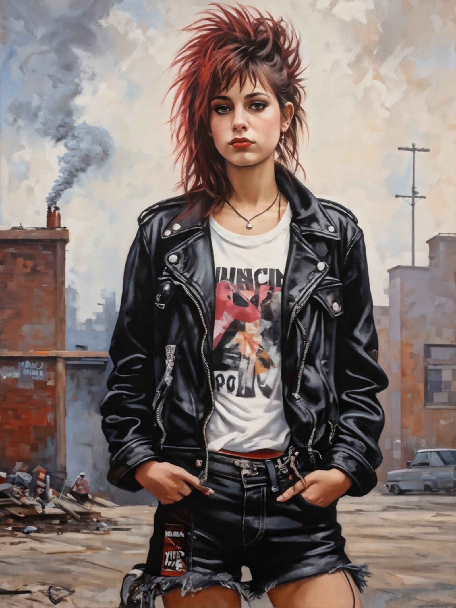 1982 Punk Chick / AI Art / 5 Digital Files - Etsy
