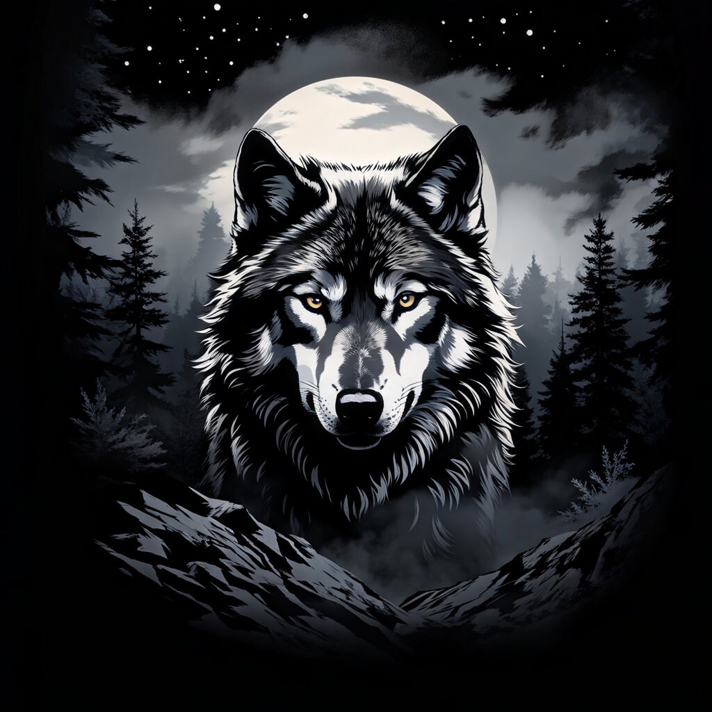 Wolf / AI Art / Digital Print - Etsy