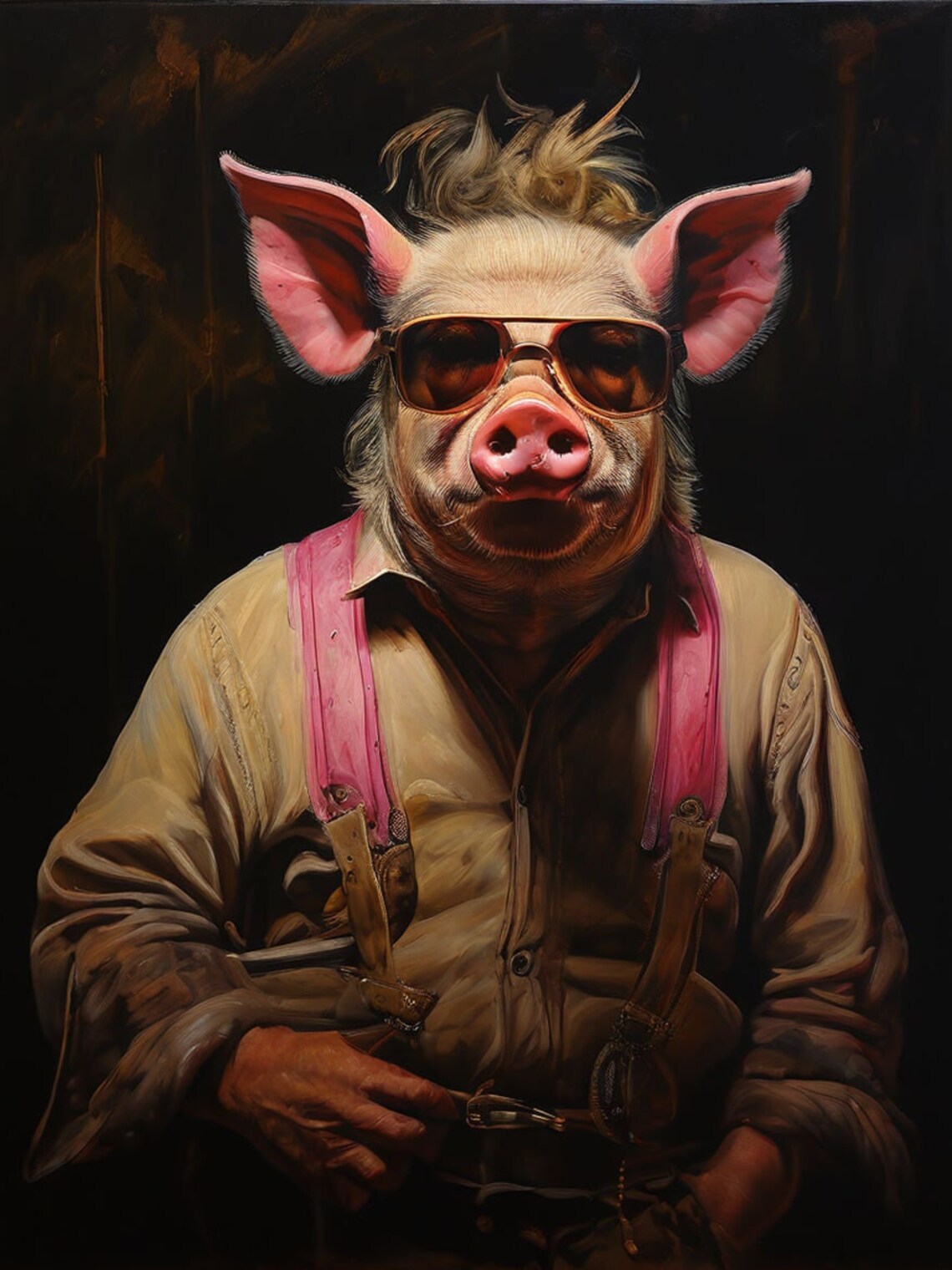 Pig Man Painting / AI Generated Art / Digital Files - Etsy