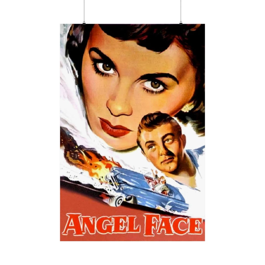 Angel Face 1952 Movie Poster Robert Mitchum, Classic Film Art Print, Home Theater Decor, Old ...