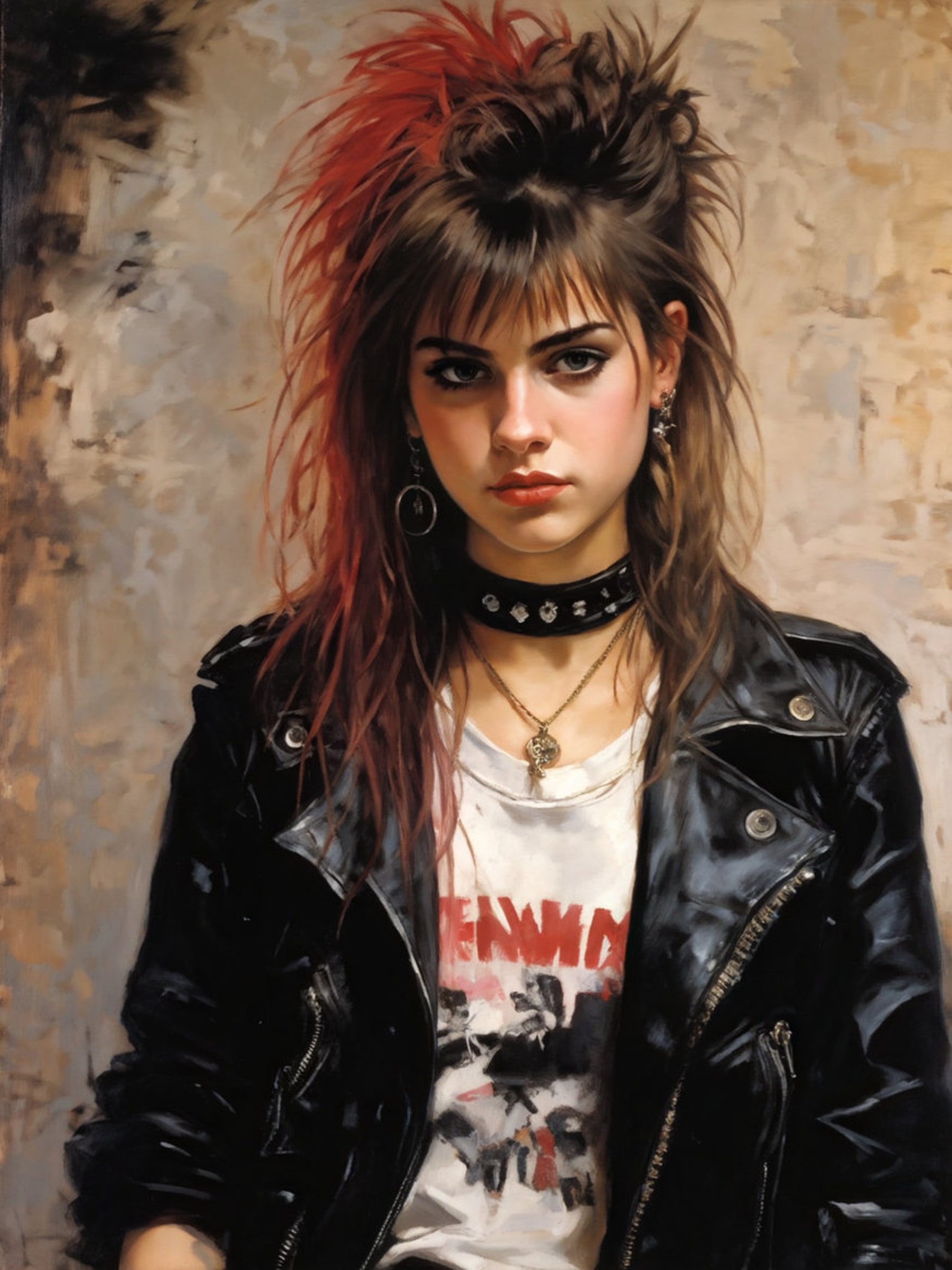 1982 Punk Chick / AI Art / 5 Digital Files - Etsy
