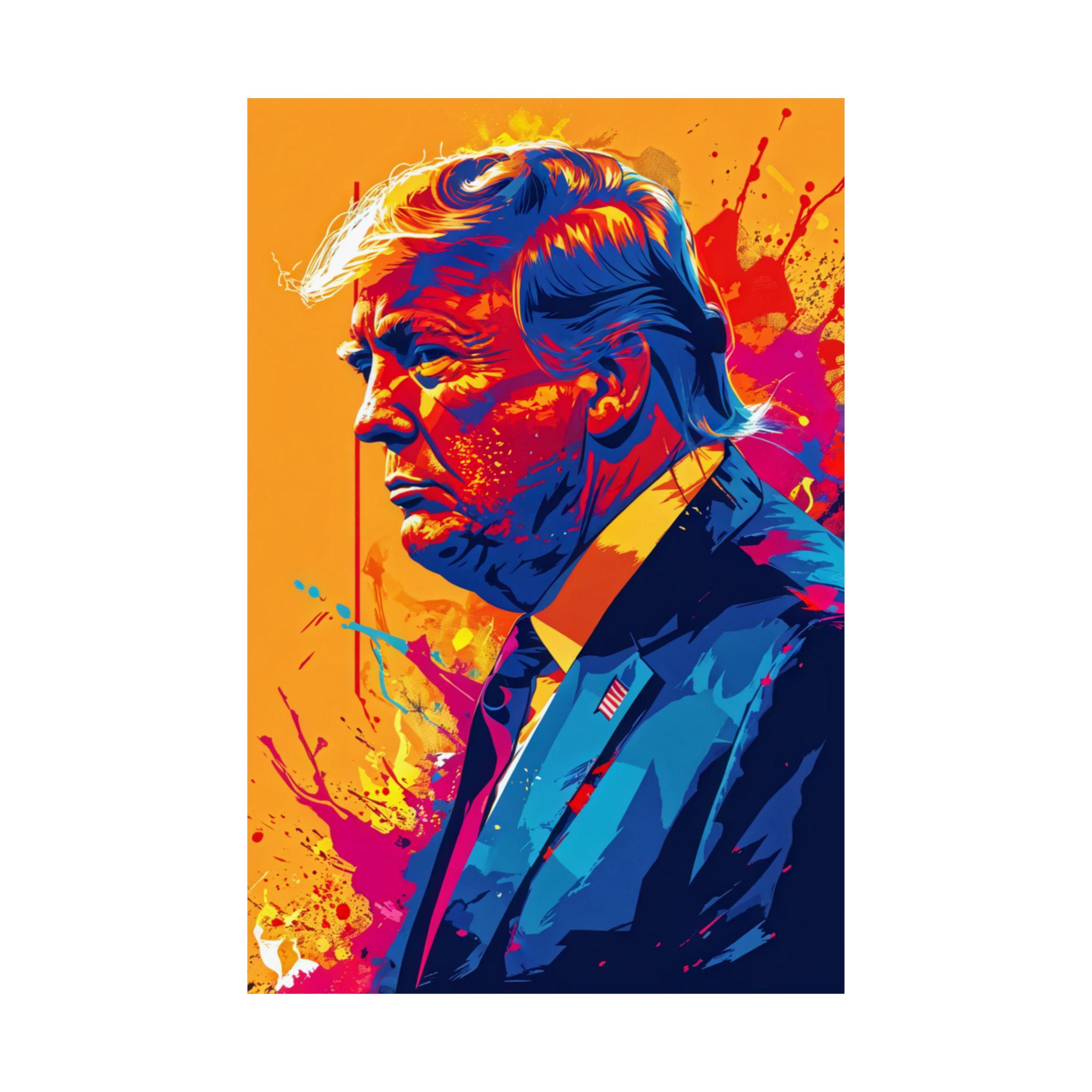 Trump Vector Art Matte Vertical Poster Print, Lofi Aesthetic Decor ...