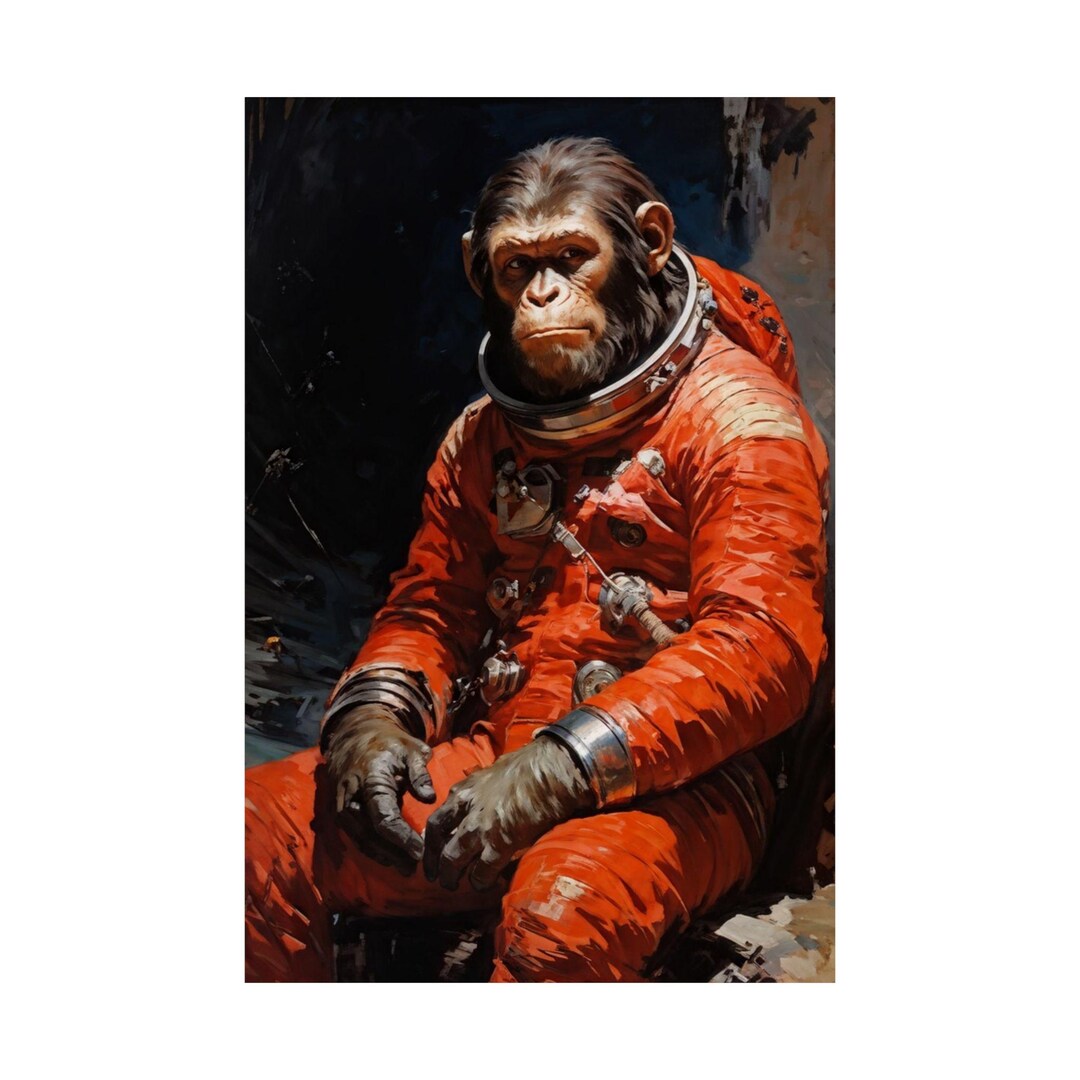 Captured Ape Astronaut Poster, Planet of the Apes Inspired Wall Art ...