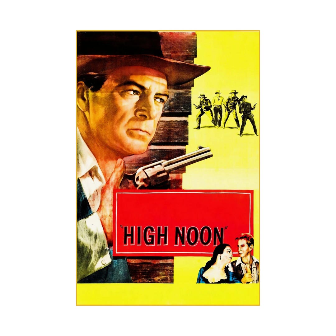High Noon 1952 Movie Poster, Matte Vertical, Classic Western, Gary ...
