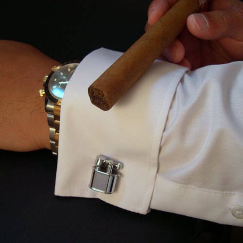 LEATHER or Chrome Working Lighter Cufflinks | Etsy