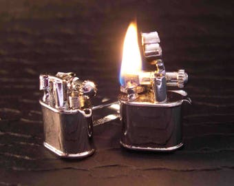 LEATHER or Chrome Working Lighter Cufflinks | Etsy