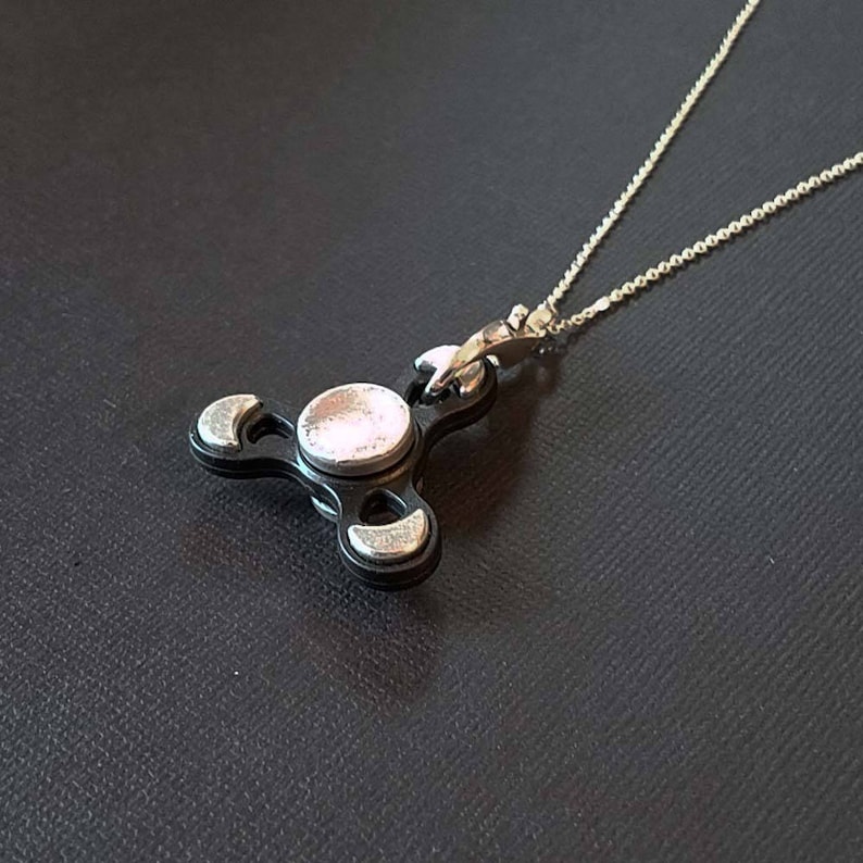 Working Tiny Fidget Spinner Necklace YOU Spin Me Right Round | Etsy