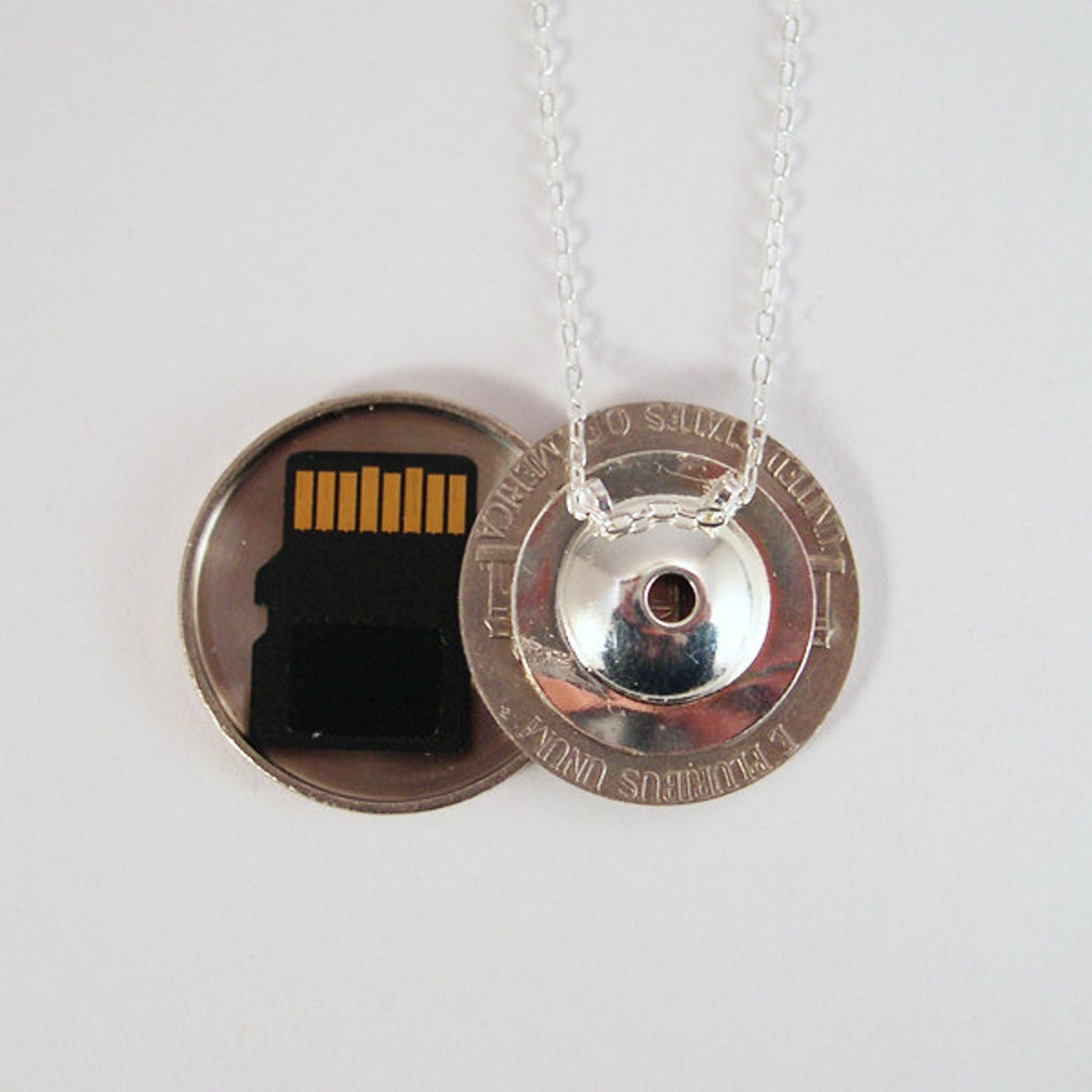 Secret Compartment Necklace - Sterling Silver Chain Real American ...