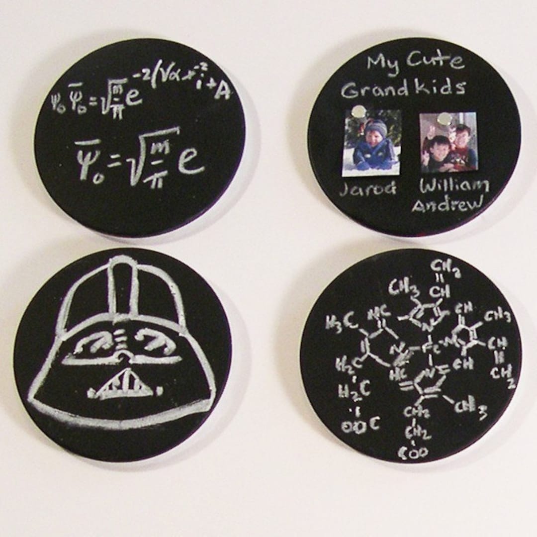 Metal Chalkboard Button or Pin With Mini Eraser, Chalk and Magnets - Etsy