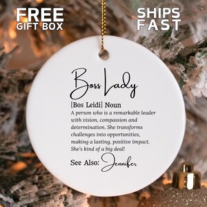 Personalized Boss Lady Ornament, Gift for Boss Lady, Boss Ornament ...