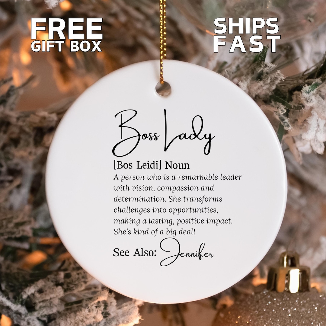 Personalized Boss Lady Ornament, Gift for Boss Lady, Boss Ornament ...