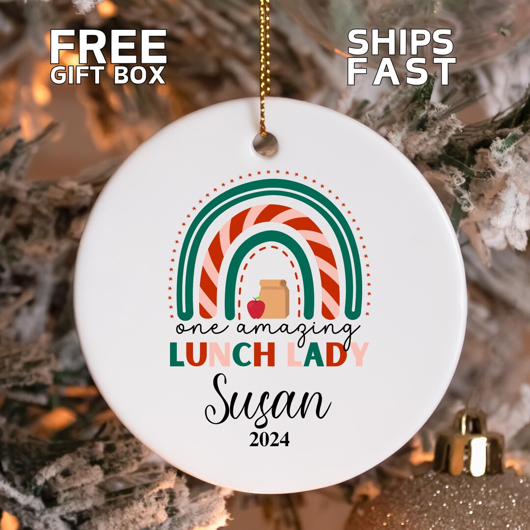 Personalized Lunch Lady Ornament, Gift for Cafeteria Worker, Lunch Lady ...