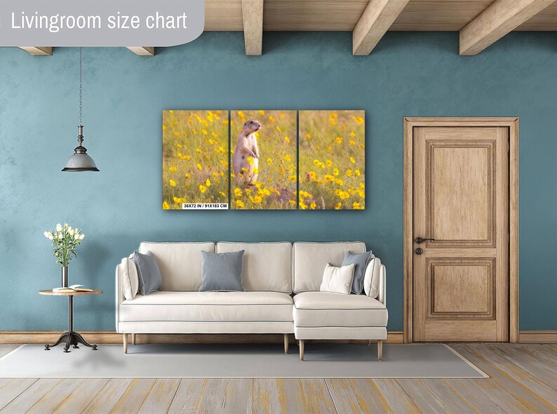 Prairie Dog Canvas, Prairie Dog in Sunflower Art, Prairie Dog and ...