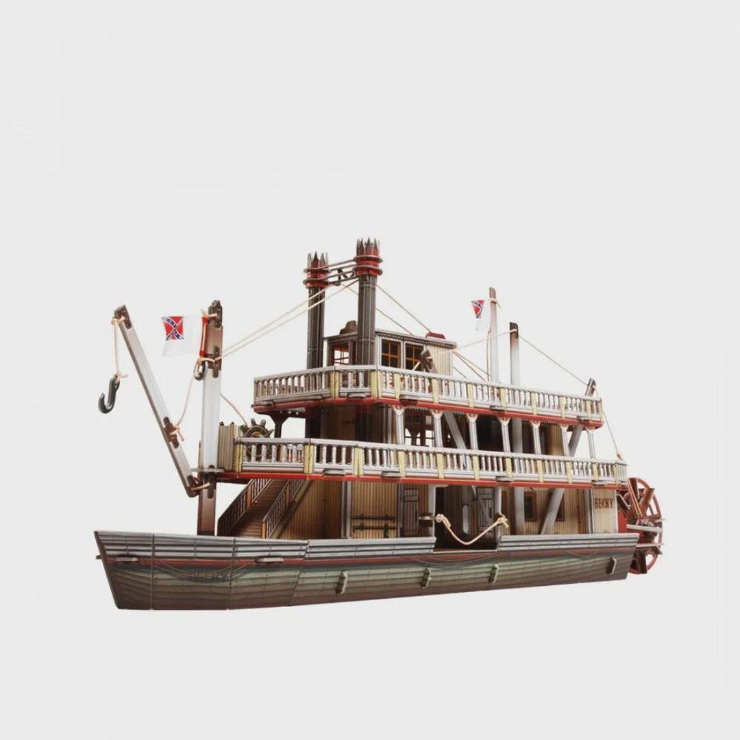 Wild West Steamboat 3D Model Kit – DIY Cardboard Paddle Steamer Puzzle ...