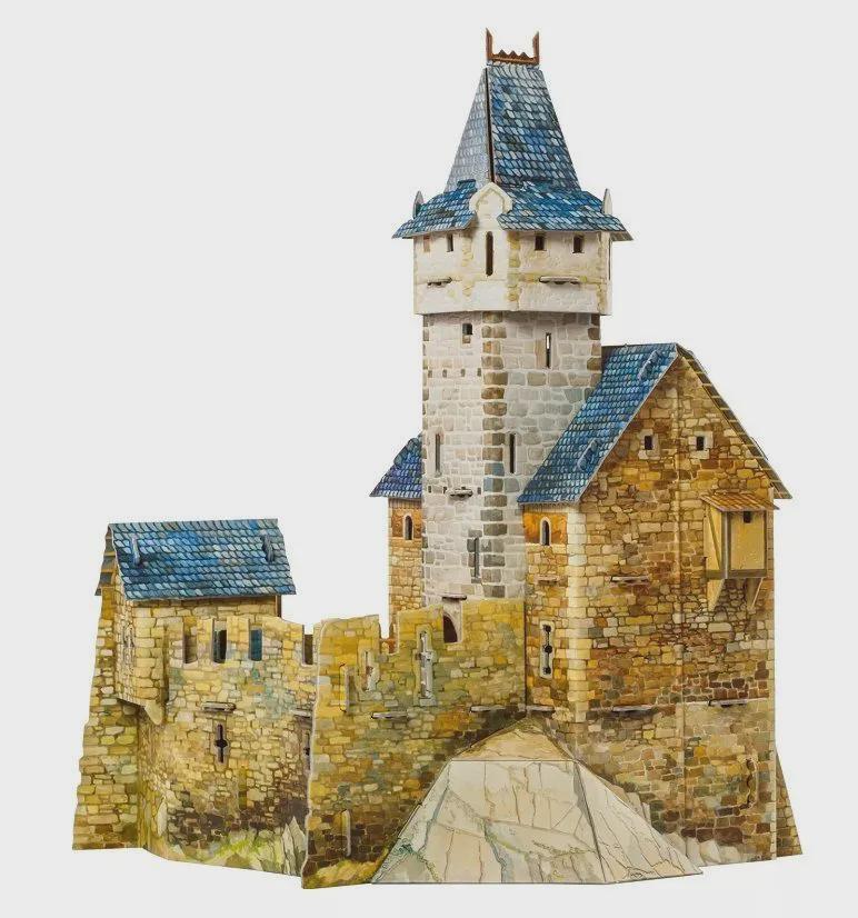 Medieval Castle 3D Model Kit – Cardboard Puzzle With Figurines, DIY ...