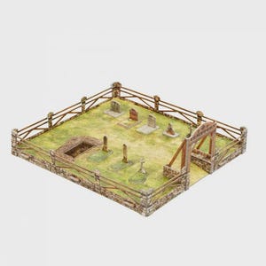 DIY 3D Cardboard Undertaker & Cemetery Model Kit – Wild West Building ...