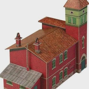 DIY 3D Fire Station Model Kit – 1:87 Scale Cardboard Building With Fire ...