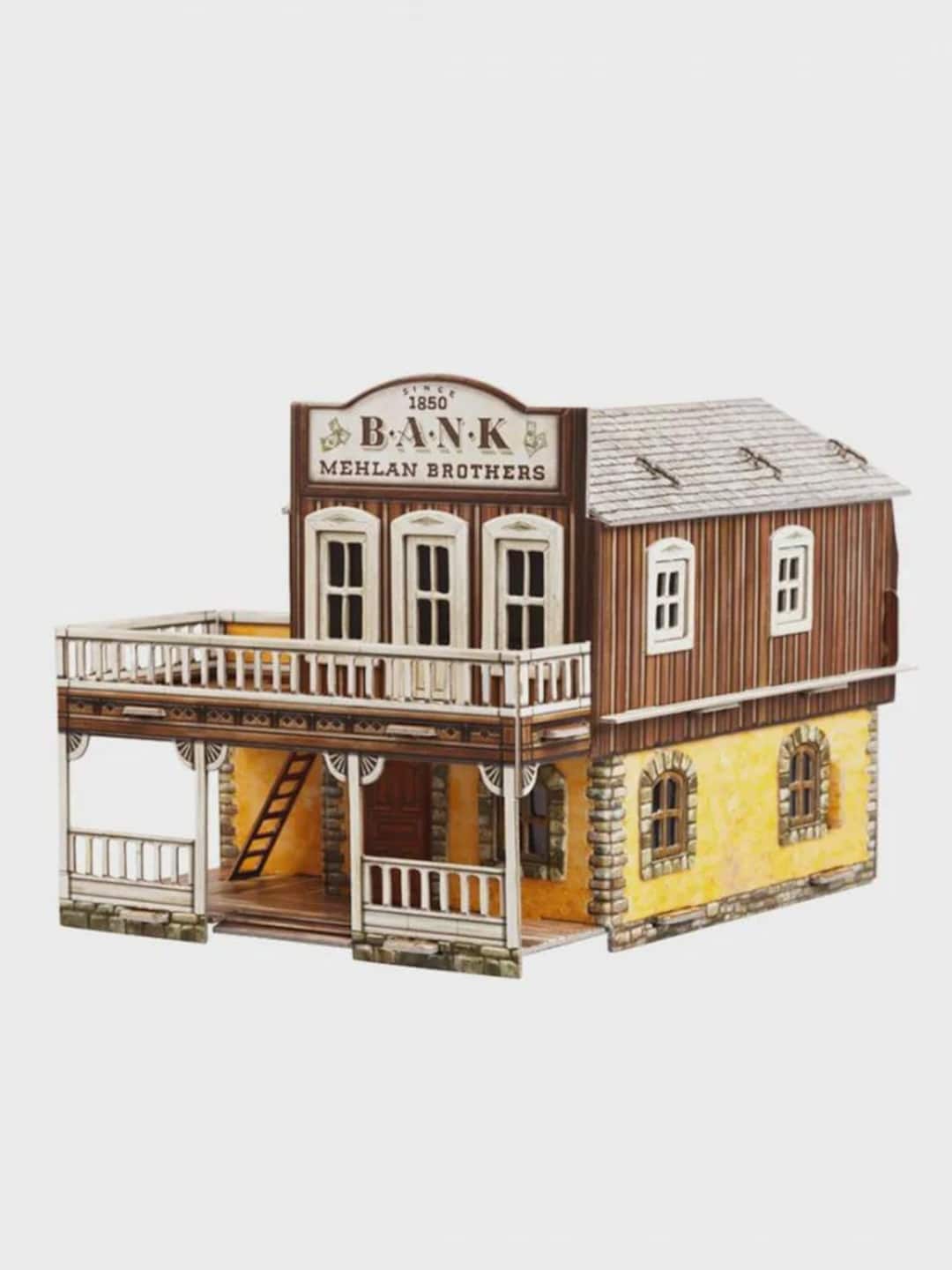 DIY 3D Cardboard Bank Model Kit – Wild West Town Building Puzzle ...