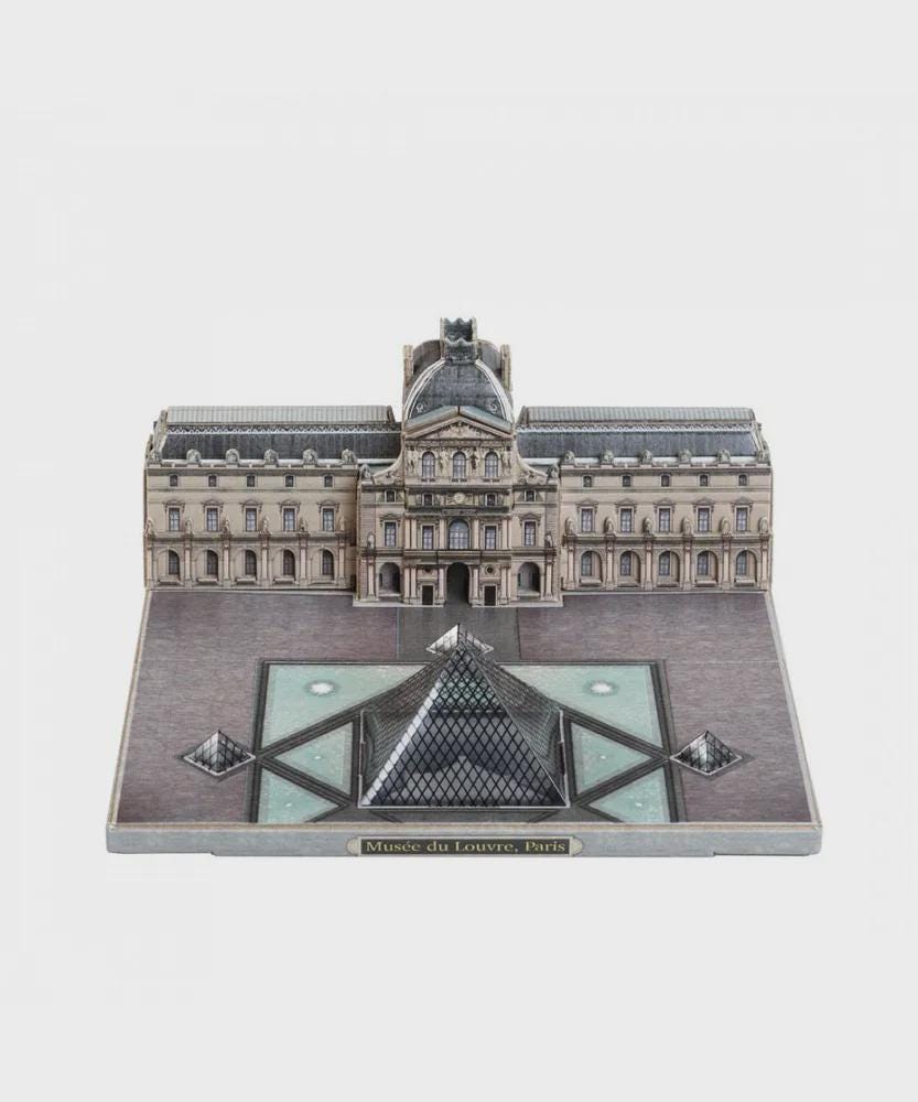 Louvre Museum DIY Paper Model – Paris Architecture Craft Kit ...