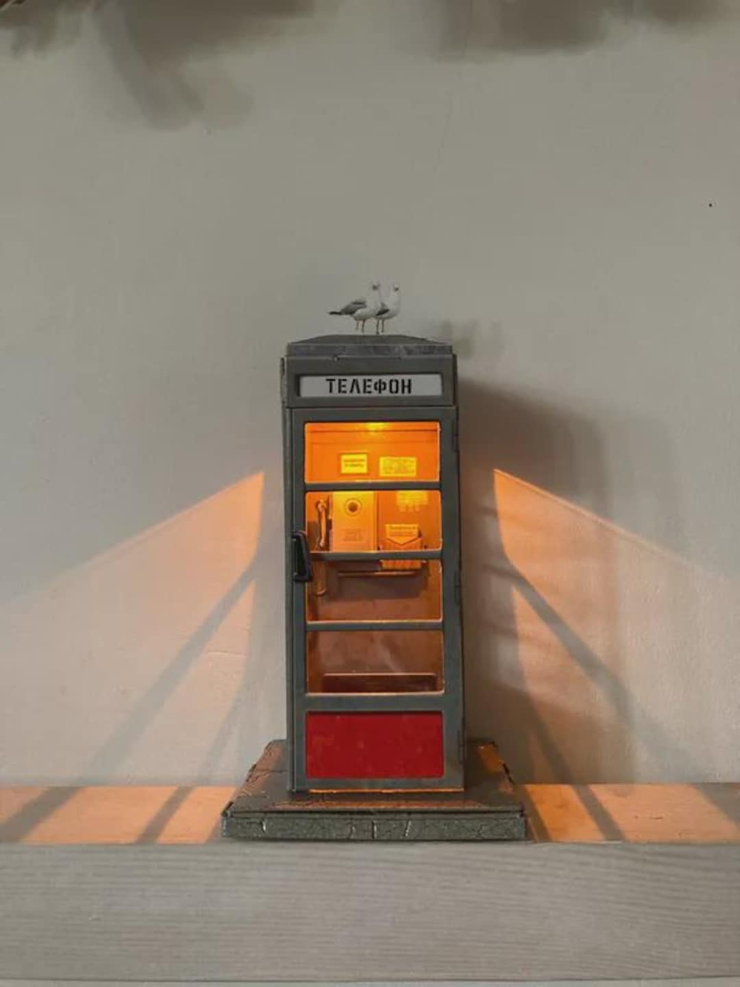 Soviet Phone Booth DIY Paper Model Kit 3D USSR Puzzle With LED Light ...