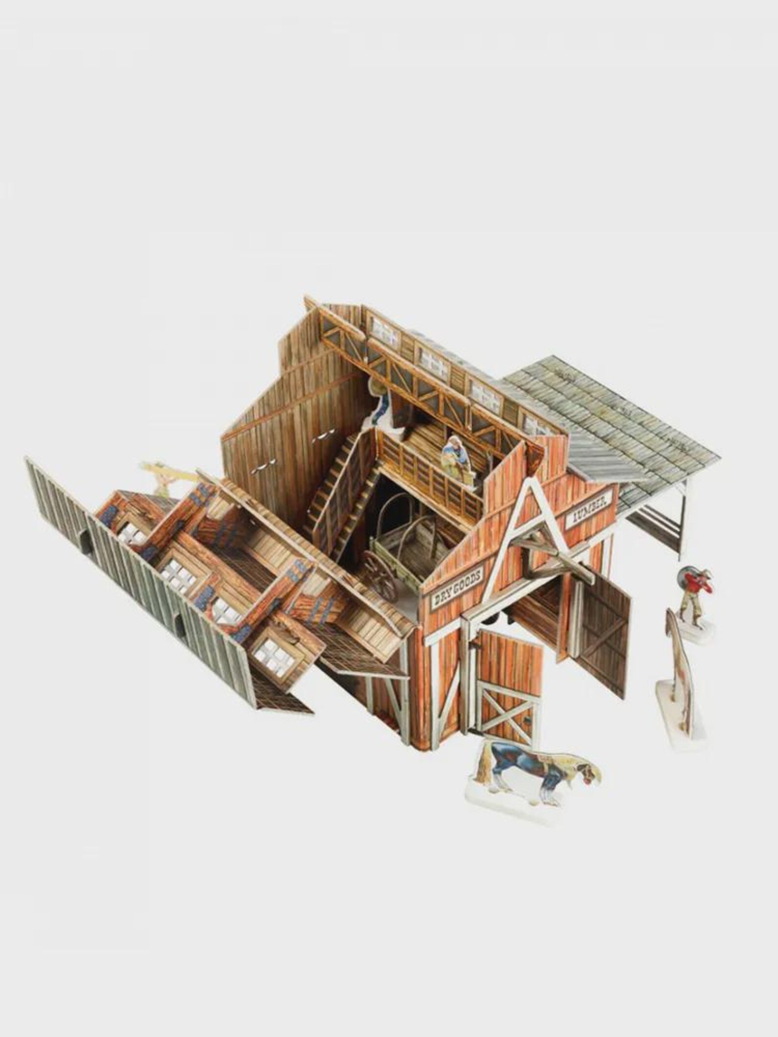 DIY 3D Cardboard Warehouse Model Kit – Wild West Building Puzzle ...