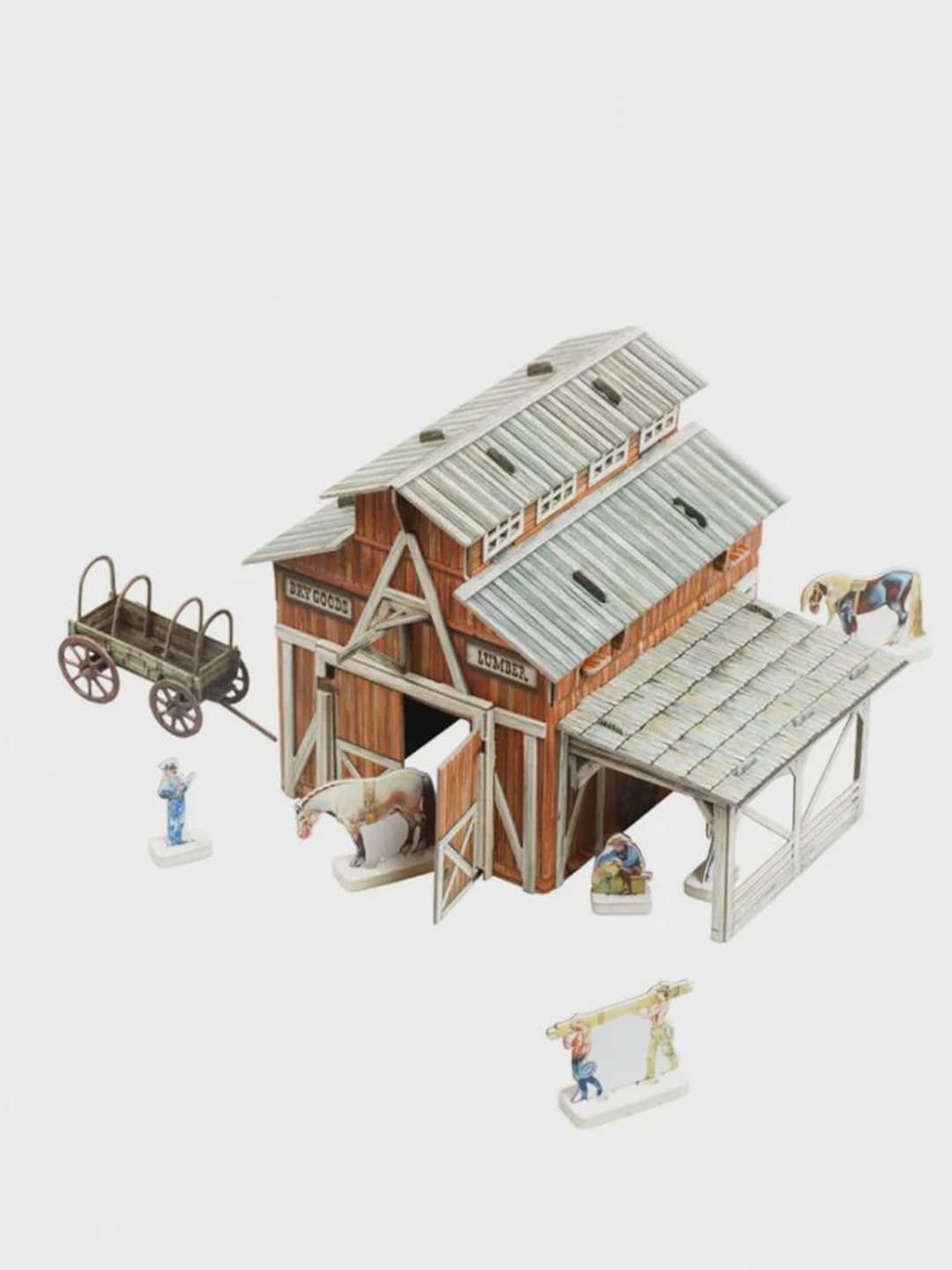 DIY 3D Cardboard Warehouse Model Kit – Wild West Building Puzzle ...