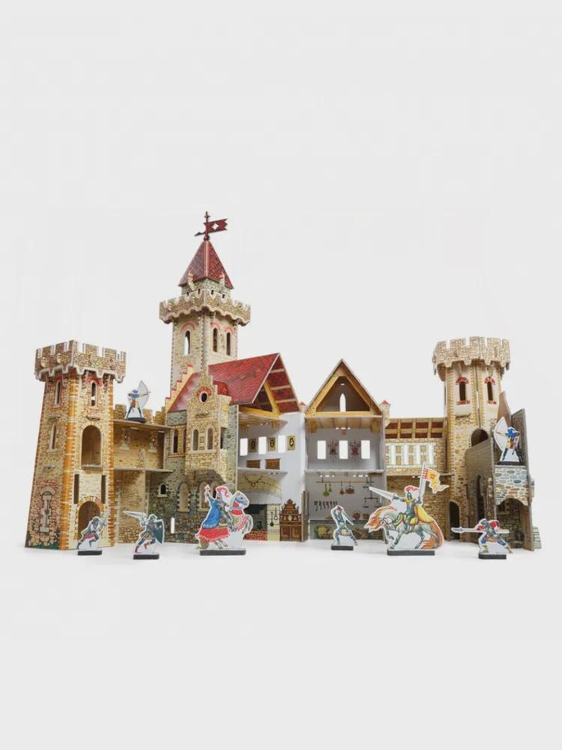 DIY 3D Medieval Knight Castle Model Kit – Large Cardboard Fortress With ...
