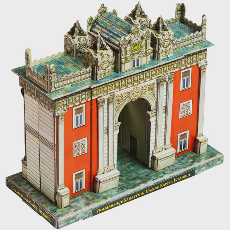 DIY 3D Dolmabahce Palace Gate Model Kit – Cardboard Architectural ...
