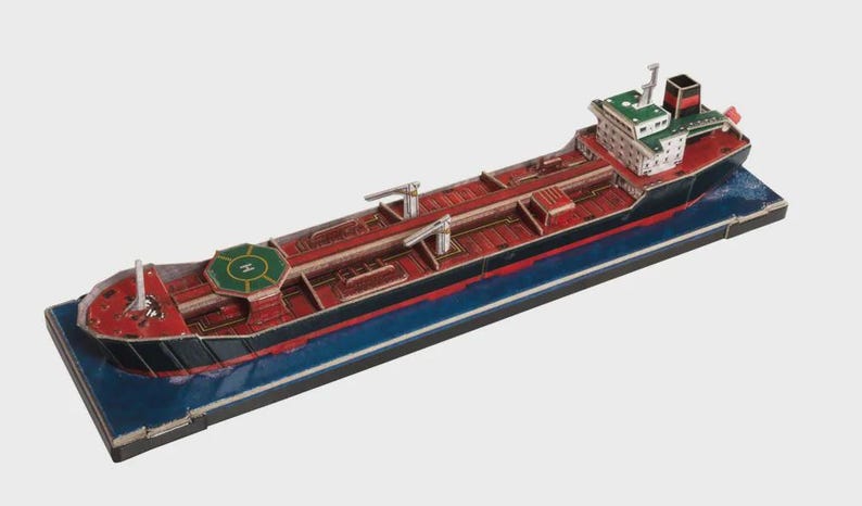 DIY 3D Oil Tanker Ship Model Kit – Cardboard Maritime Vessel, Paper ...